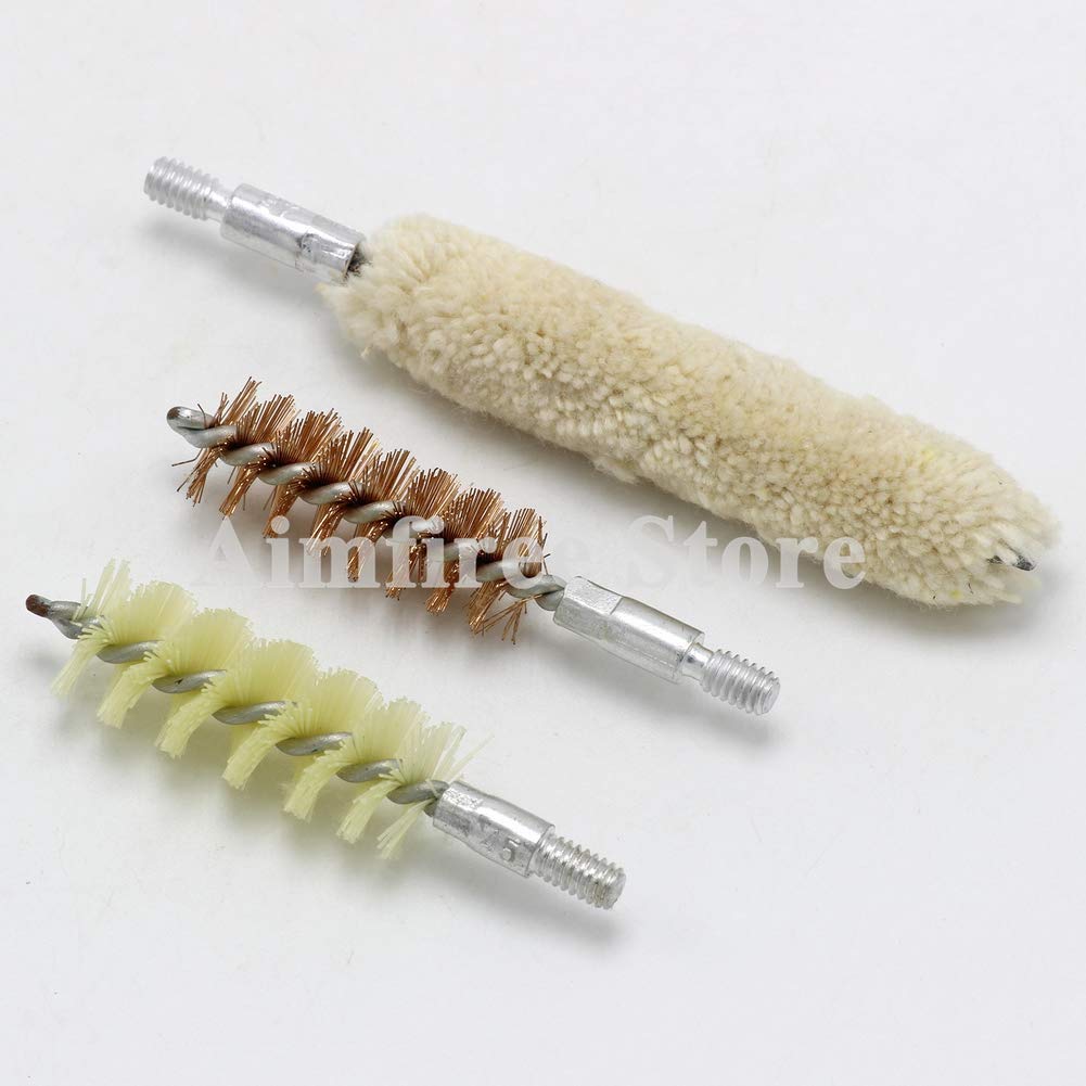 Aimfiree 3Pcs/Lot .45cal Nylon Cotton Mop Phosphor Bronze Bore Brush Gun Cleaning Brush for Rifle Pistol Thread 8-32