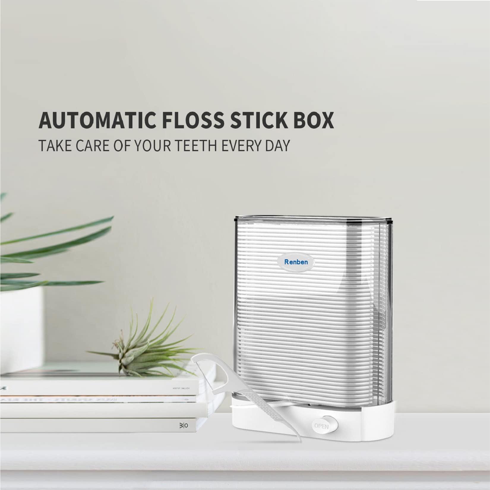 Automatic Floss Pick Dispenser, Dental Pick Holder with Flossers for Adults, Travel & Family Containers for Floss Picks, 88 Count Floss Sticks