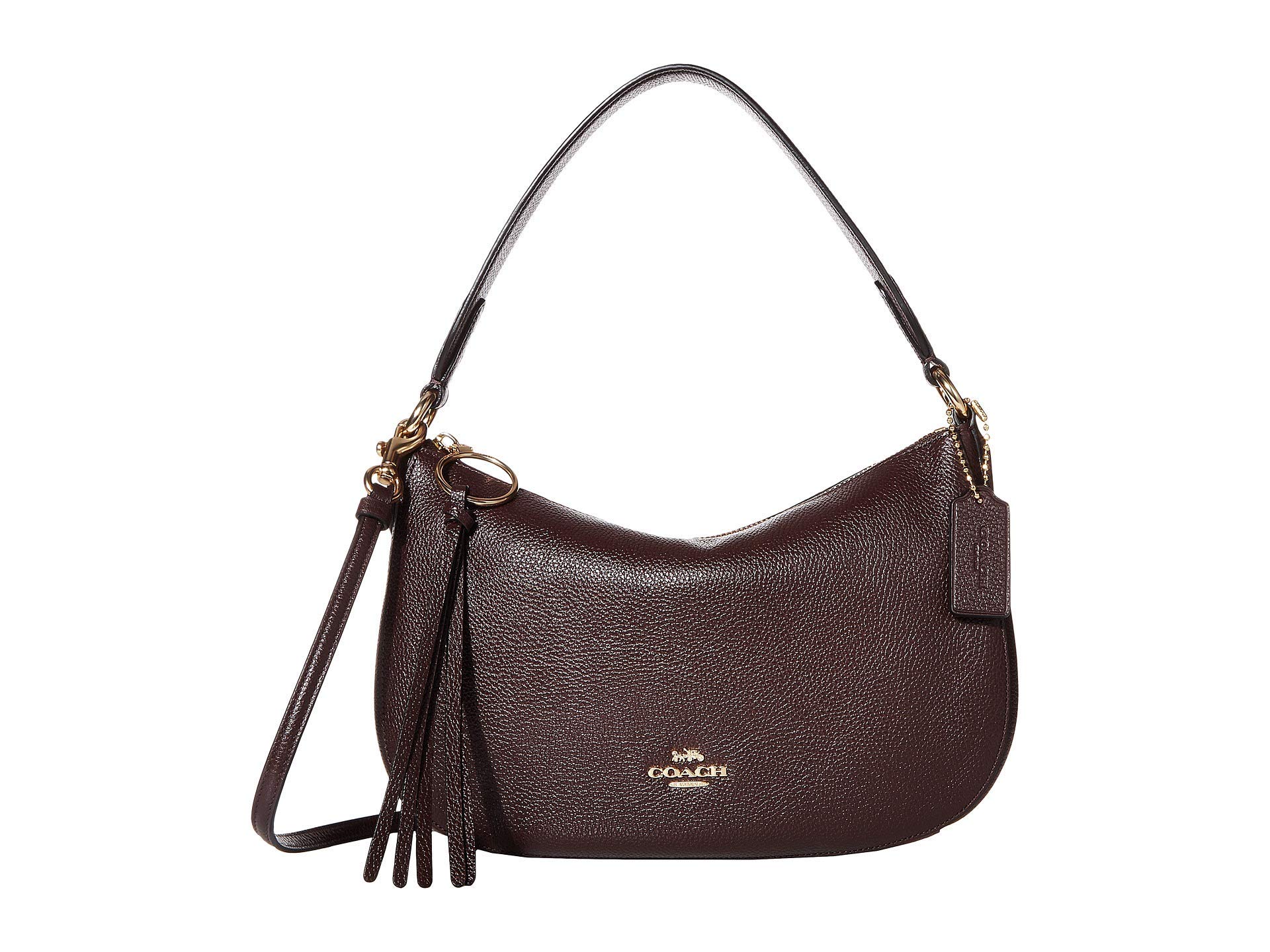 COACH Polished Pebble Leather Sutton Crossbody Oxblood/Gold One Size