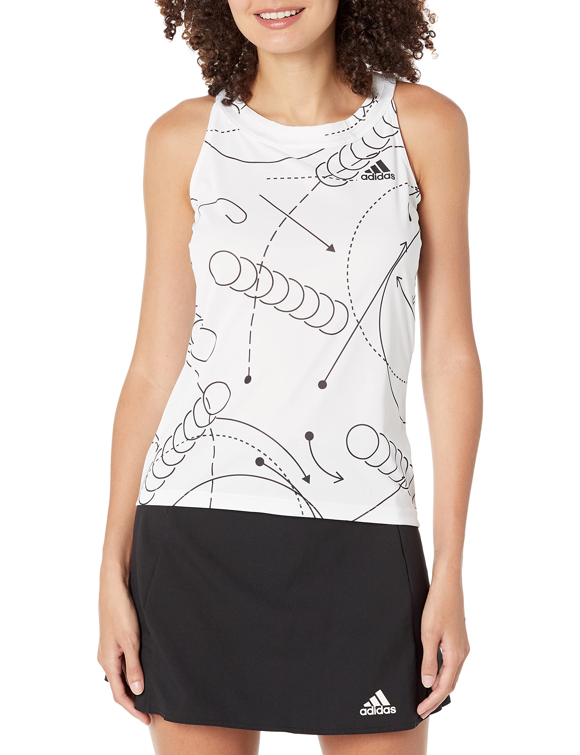 adidas Women's Club Tennis Graphic Tank, White, Medium