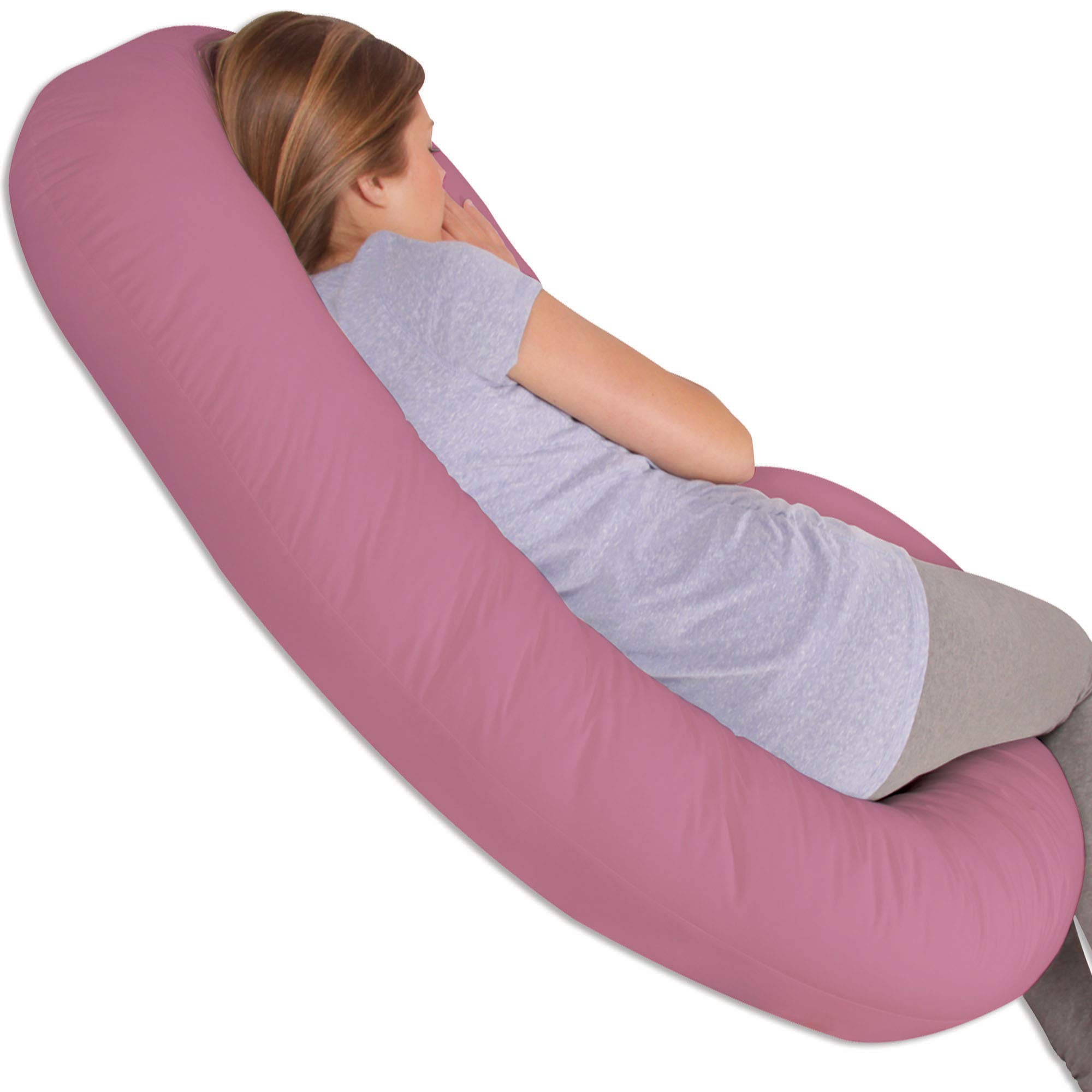 Leachco Snoogle Original Maternity/Pregnancy Total Body Pillow, Mauve Large
