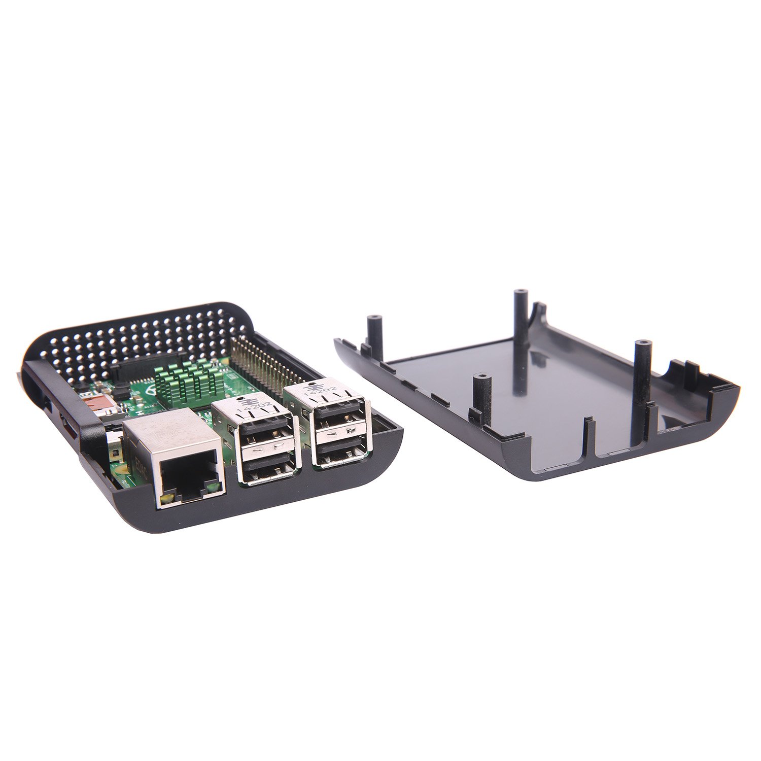 JBtek Jet Black Case for Raspberry Pi 3 Model B & Raspberry Pi 2 Model B - Access to All Ports