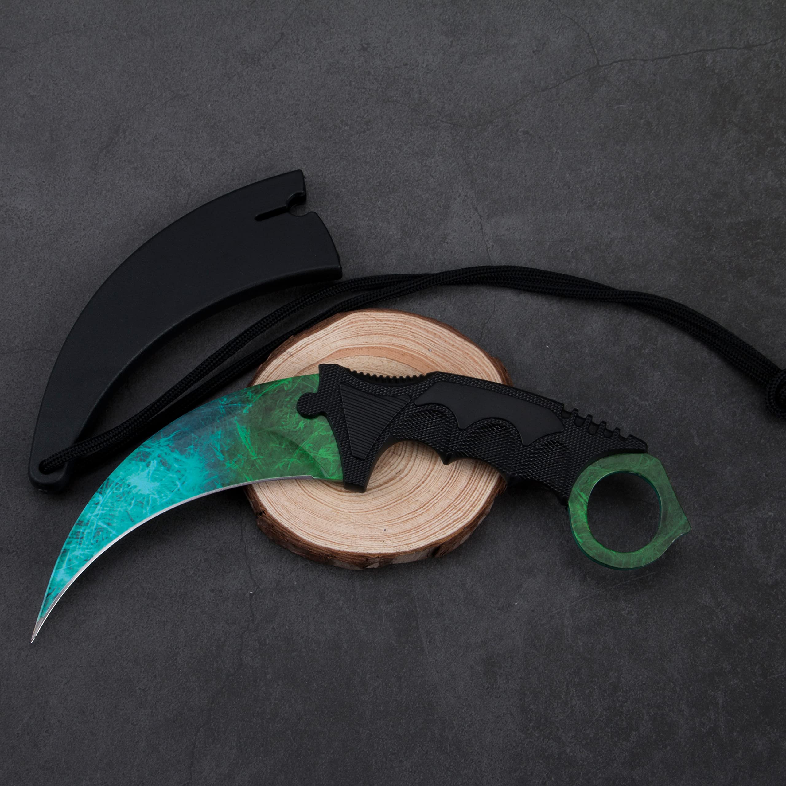 AluAlu Stainless Steel Fixed Blade Knife with Sheath - Best EDC Camping Hiking Hunting Knofe,Sharp Blade Knifes-Gift for Men (Green)