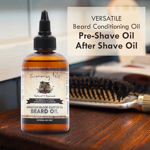 Sunny Isle Jamaican Black Castor Oil Beard Oil, 4 Fl Oz