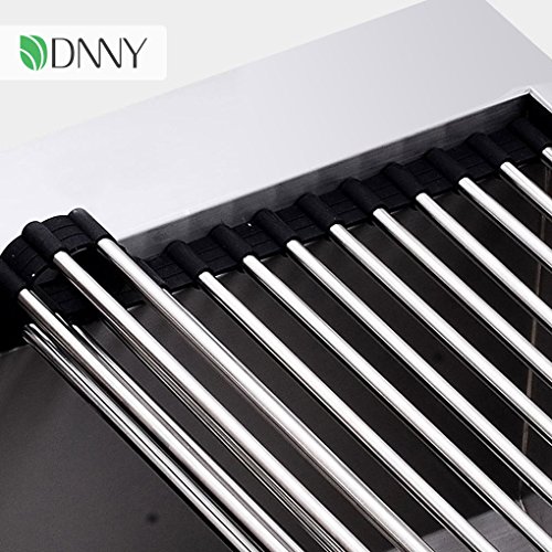 Roll Up Dish Drying Rack in Sink Stainless Steel Kitchen Folding Rack Over Sink Dish Drainer16.9ββ(L) x10.2ββ(W)