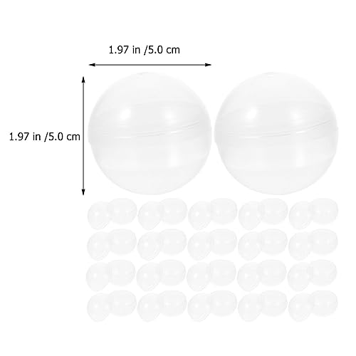 Gumball Machine Capsules 50pcs Small Round Capsules 50mm Clear Containers Empty Fillable Capsules Twisted Balls for Gumball Vending Machines Surprise Gift Plastic Ball Favor