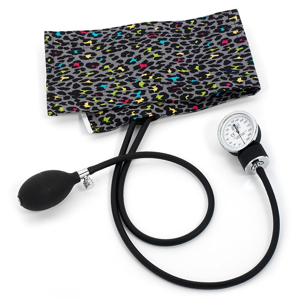 Prestige Medical S82-LPG Premium Adult Aneroid Sphygmomanometer, Leopard Grey