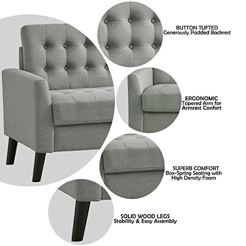 Rosevera CB3 Loveseat Long para Sala Love Seats Furniture Sofa in a Box Small Area Couches for Living Room, Standard, Gray