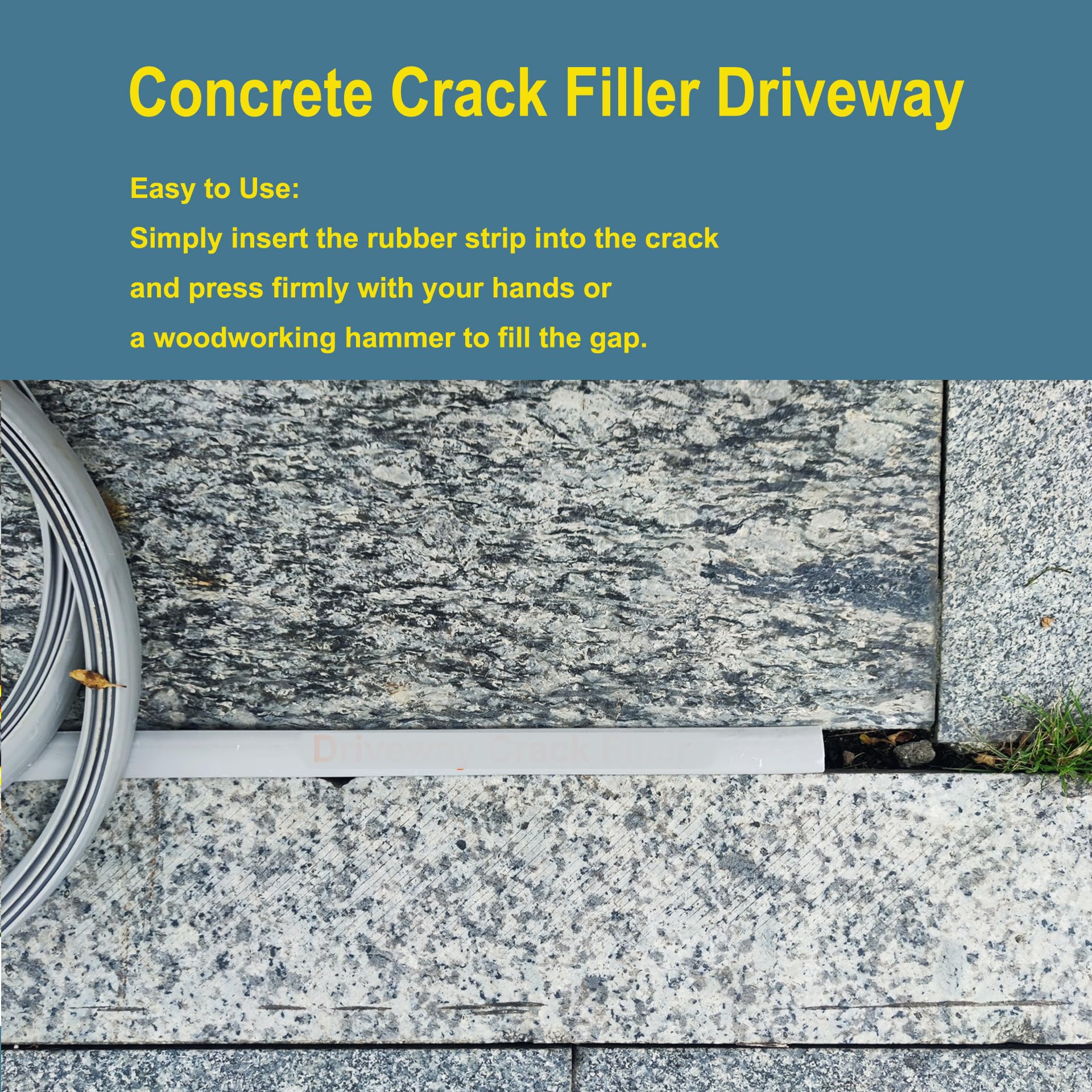 URUAST Flexible EPDM Rubber Strip (1'' Wide, 50 Ft Long) for Concrete Crack Repair Replacement - Weather Aging Resistance Upgrading Expansion Joint Filler