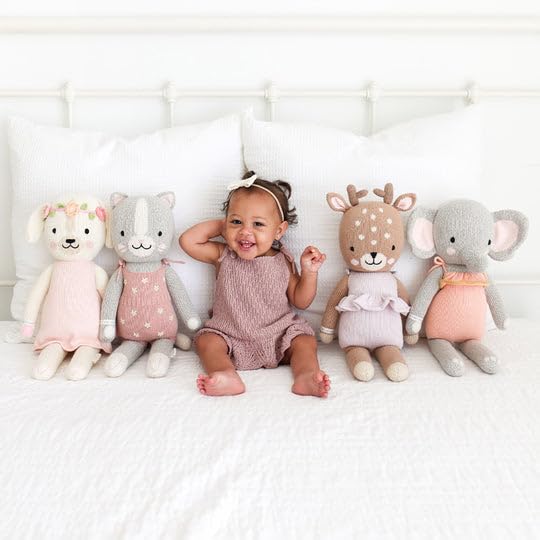 cuddle + kind Daisy The Kitten Little 13" Hand-Knit Doll – 1 Doll = 10 Meals, Fair Trade, Heirloom Quality, Handcrafted in Peru, 100% Cotton Yarn
