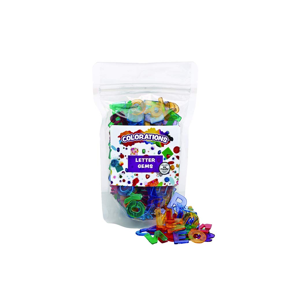 Colorations Translucent Multi-Color Uppercase Plastic Letters, 3/4" Ea, 208 Pieces, Collaging, ABC Letters, Alphabet For Kids