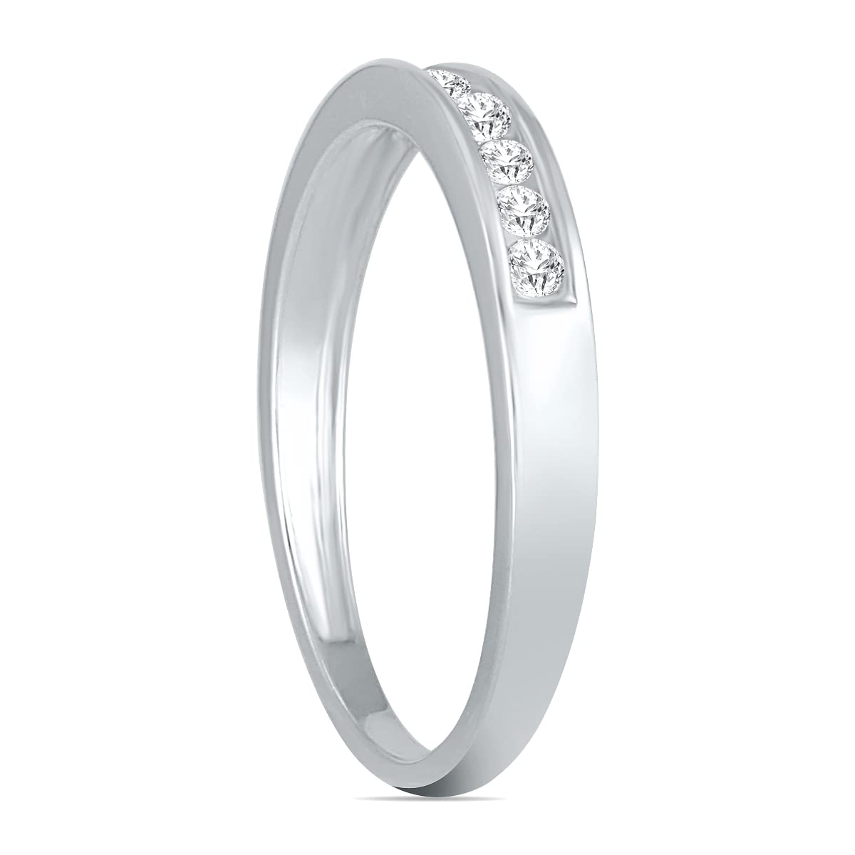 AGS Certified 1/2 Carat TW Channel Set Diamond Band in 10K White Gold