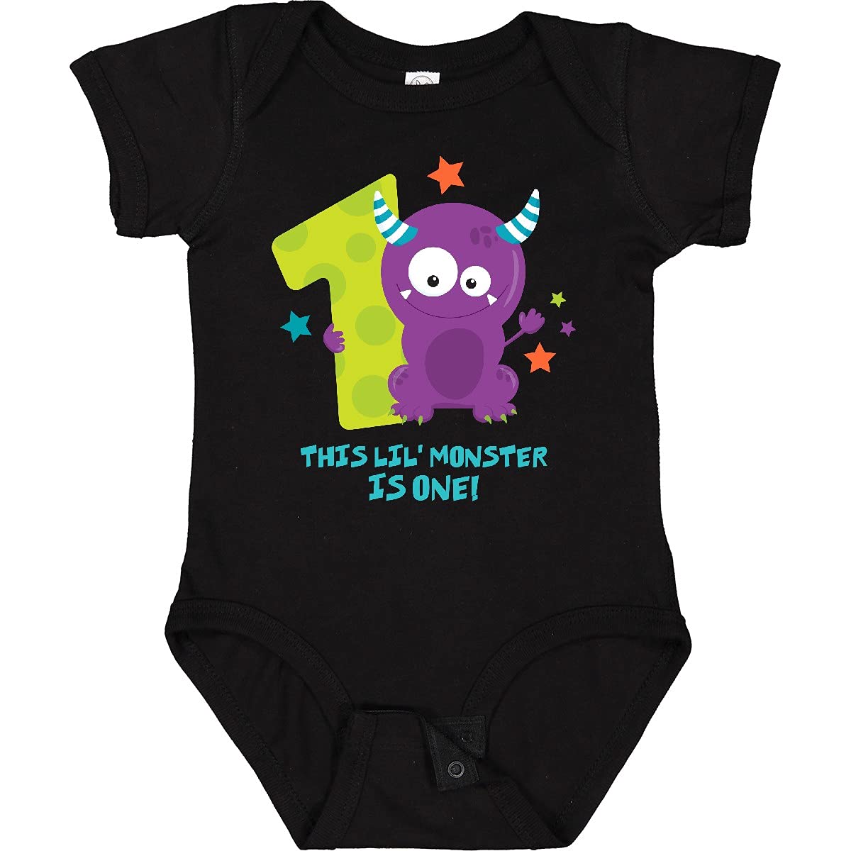 inktastic Monster 1st Birthday Baby Bodysuit 12 Months 0040 Black 2c4b6