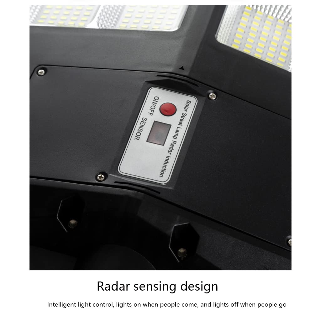 DOOR 1000W Solar Street Lights Outdoor lamp,Dusk to Dawn Solar LED Light, Dusk to Dawn with Radar Sensor, for Parking Lot/Stadium/Yard/Garage/Garden