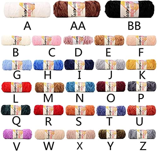 Dark Blue Solid Color Hand Woven Thick Crochet Thread Chenille Velvet Yarn Soft Wrapping for Craft Scarves Sports Blankets 100g