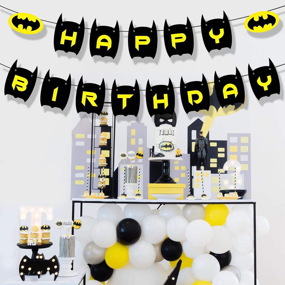 Batman Birthday Banner,Batman Birthday Party Suplies Decor