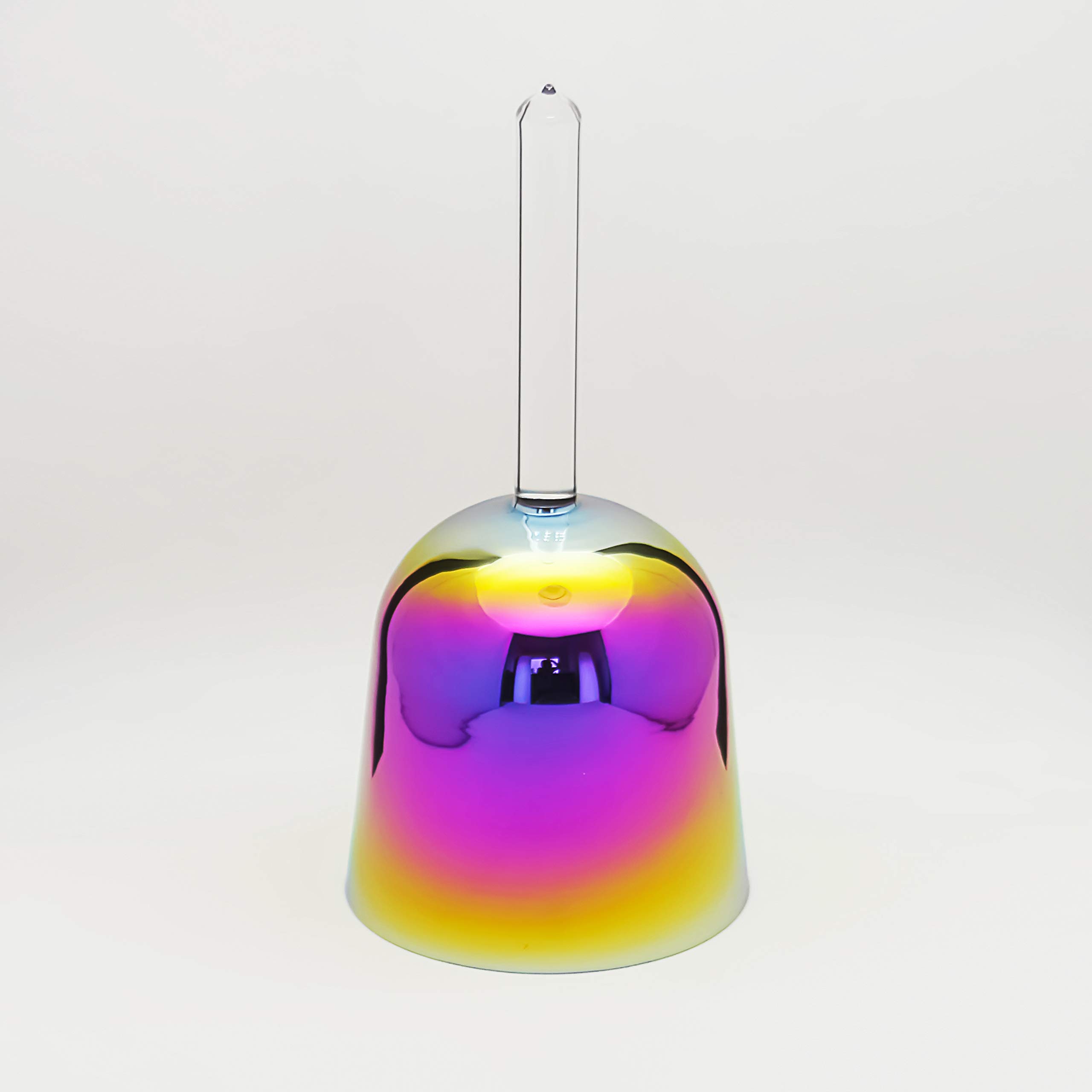 Colorful Crystal Singing Bowl With Handle Note B 4th Octave 5"