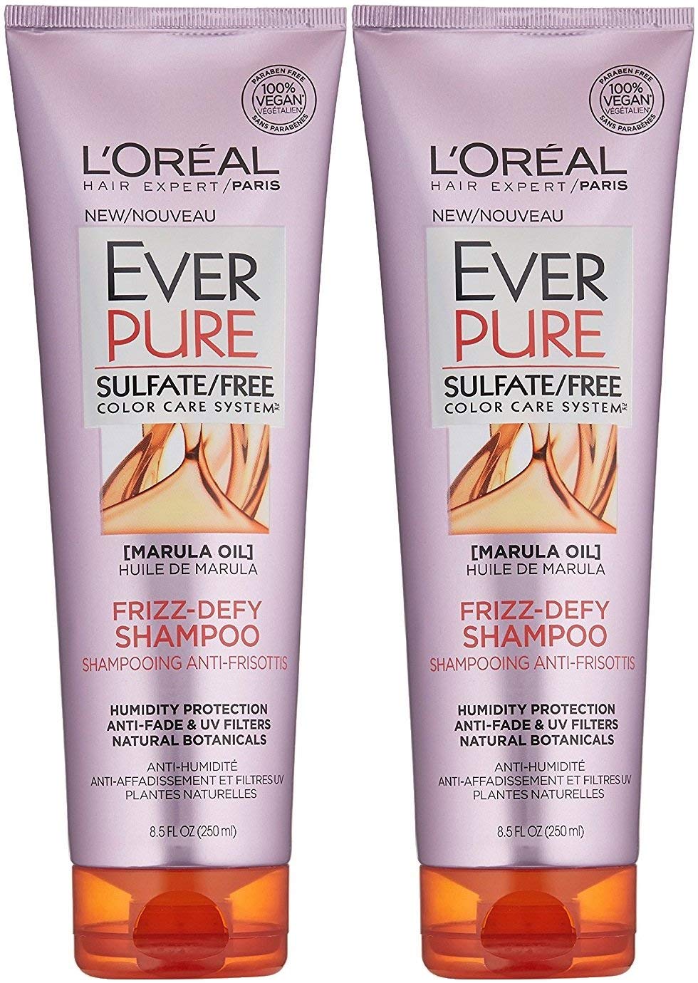 L'Oreal Ever Pure Frizz-Defy Marula Oil Conditioner, 8.5 Fl Oz (Pack of 2)