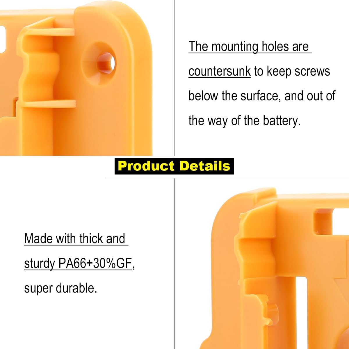 Biswaye 5-Pack Battery Dock Holder Compatible with DeWalt 20V Max Battery Holder, Wall Mount Batteries Storage for Work Van, Shelf, Toolbox