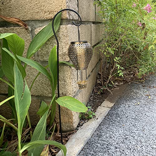 LED Solar Light Hollow Wrought Iron Air Balloon Lawn Stakes Lamp Waterproof Outdoor Landscape Garden Lamp Yard Art for Home Courtyard Decoration