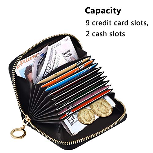 Colorful Flip Flops Beach Sandals On White Grey Credit Card Coin wallet, RFID Blocking Compact Women Leather Card Holder, Key Change Organizer, Zipper Purse Clutch Pouch Pocket