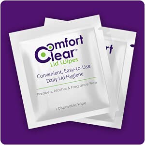 ComfortClear Eyelid Wipes for Daily Lid Hygiene and Eye Makeup Removal (Includes 30 Disposable Gentle Cleansing Wipes)