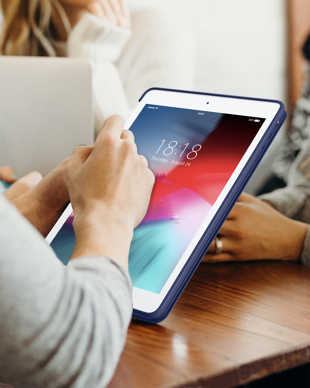 DTTO for iPad Air 1st Edition Case, (NOT for iPad Air 2 and Air 3) Ultra Slim Lightweight Smart Trifold Stand with Flexible Soft TPU Back Cover [Auto Sleep/Wake], Navy Blue