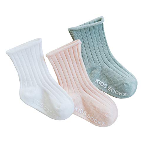 QandSweet Baby Boy Combed Cotton Socks Toddler Ankle Sock Non-Skid for Newborn Infant Childrens (0-6M, 9 Colors)