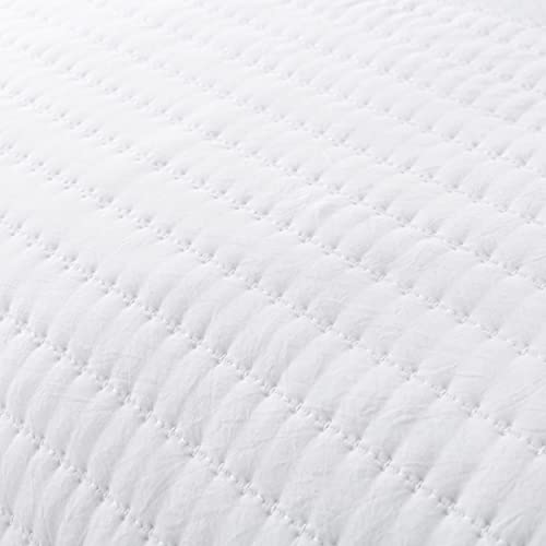 ROARINGWILD White Queen Size Quilt Bedding Sets with Pillow Shams, Full Lightweight Soft Bedspread Coverlet, Quilted Blanket Thin Comforter Bed Cover for All Season, 3 Pieces, 90x90 inches
