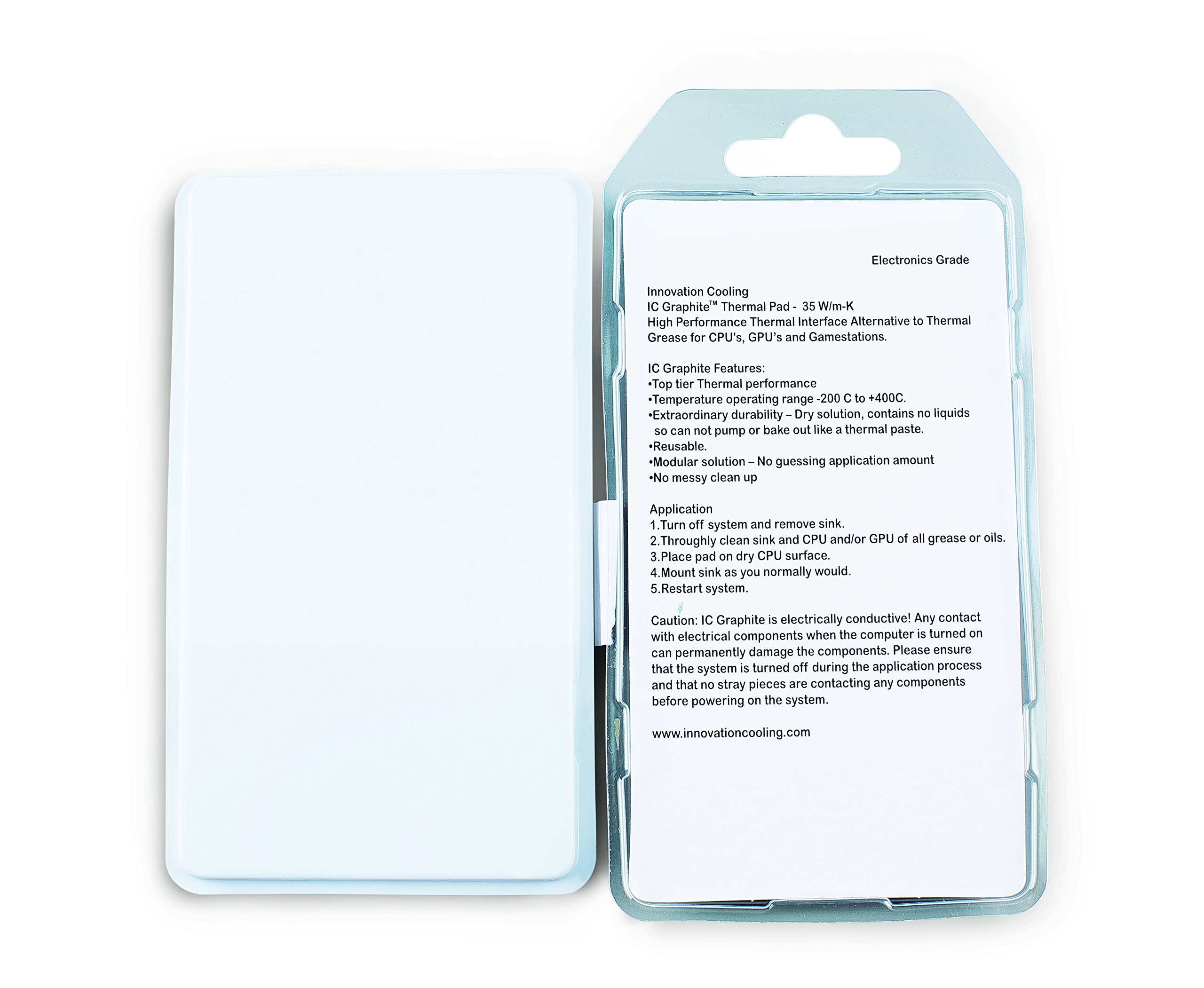 Innovation Cooling Graphite Thermal Pad – Permanent Replacement for Thermal Paste/Grease (40 X 40mm)