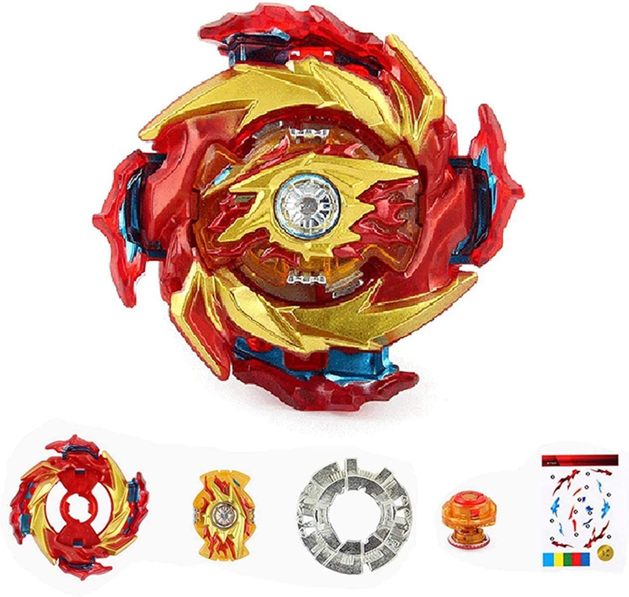 CombatGyro Bay Blades Toy Evolution Super King Booster B-174 Hyperion Burn Starter Set B-184 LR Launcher Grip Metal Fusion God Bey Battling Tops Burst Gaming Toy Gift for Boys Age 4-7 8-12+
