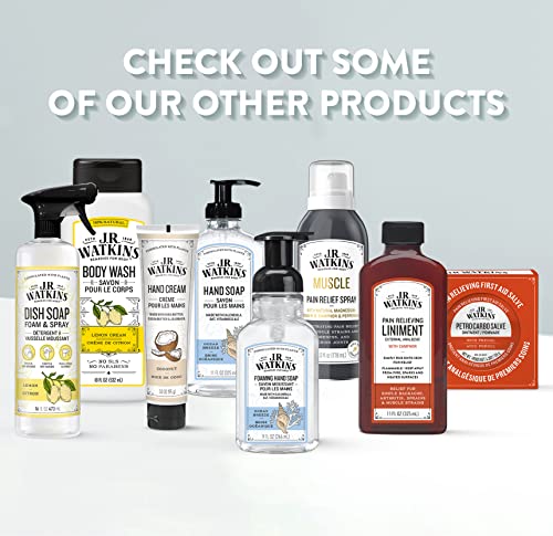 J.R. Watkins Foaming Hand Soap Pump with Dispenser, Moisturizing All Natural Hand Soap Foam, Alcohol-Free, Cruelty-Free, USA Made, Use as Kitchen or Bathroom Soap, Grapefruit, 9 fl oz, 6 Pack