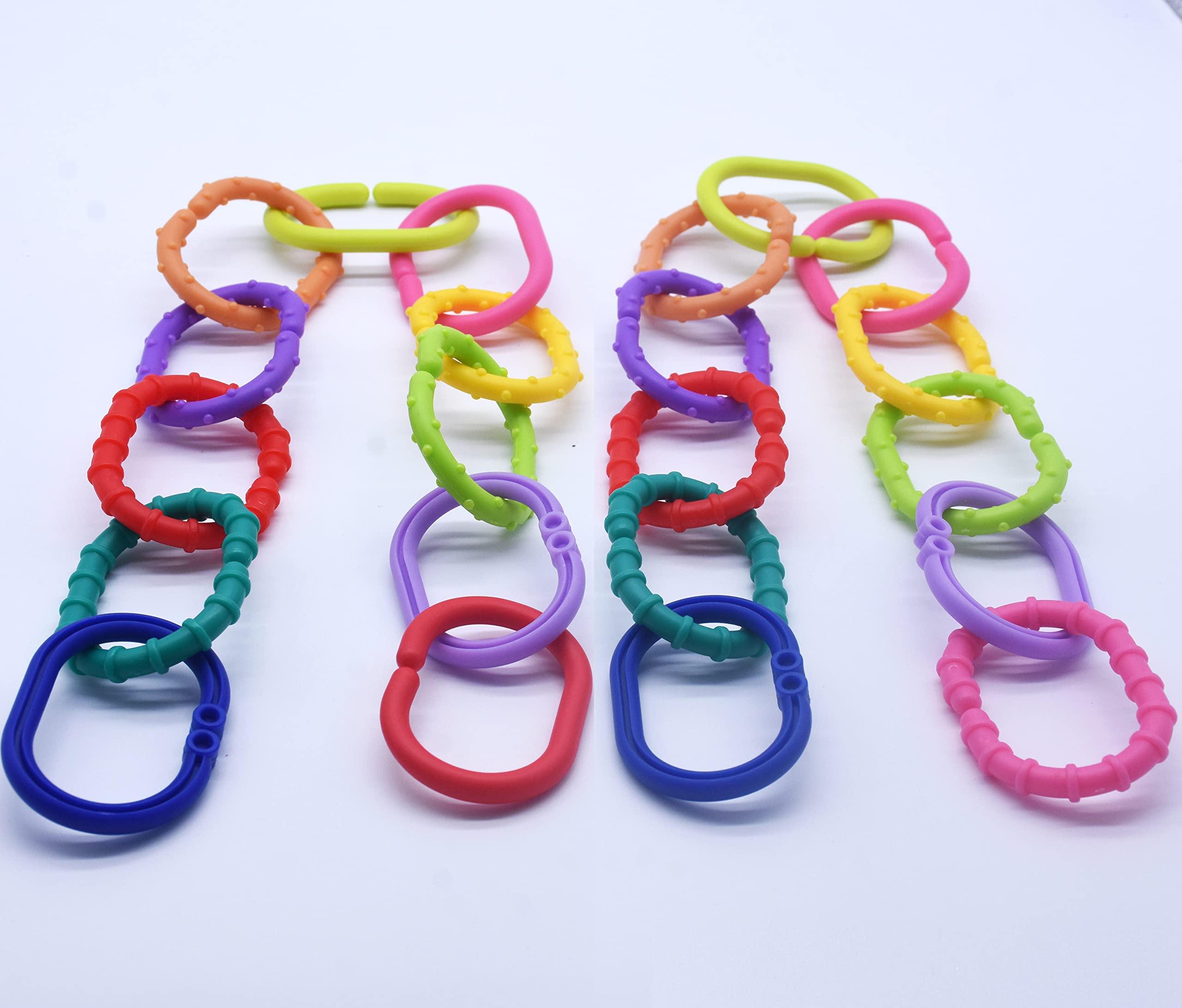 COLVWOFA Baby Toys Links-to-Go Car Seat and Hanging Stroller Ring Toy, Larger Connecting Ring Travel Accessory Set
