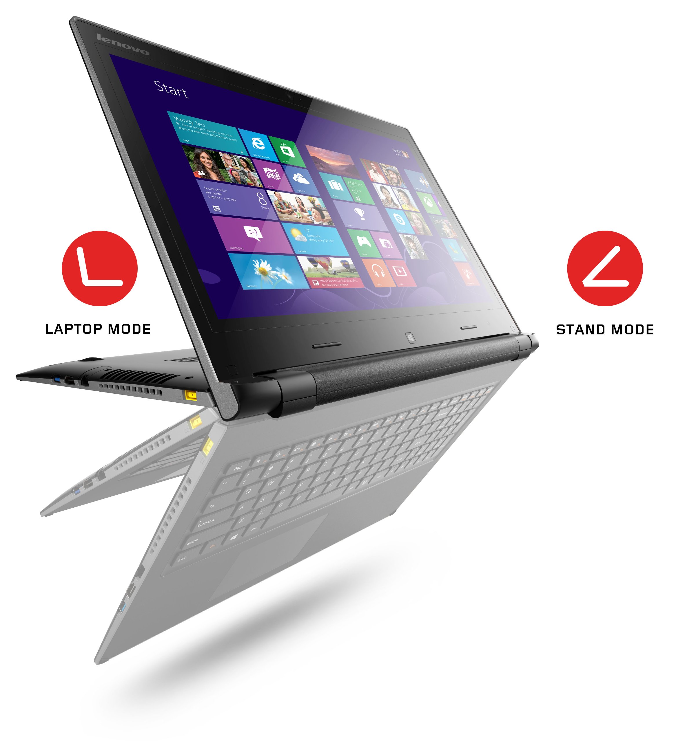 Lenovo IdeaPad Flex 15 59387556 Touchscreen Laptop (Windows 8, Intel Core i3-4010U 1.7 GHz, 15.6" LED-lit Screen, Storage: 500 GB, RAM: 4 GB) Black