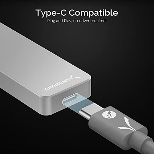 SABRENT Rocket Nano 1TB USB 3.2 10Gb/s External Aluminum SSD (Silver) (SB-1TB-NANO)