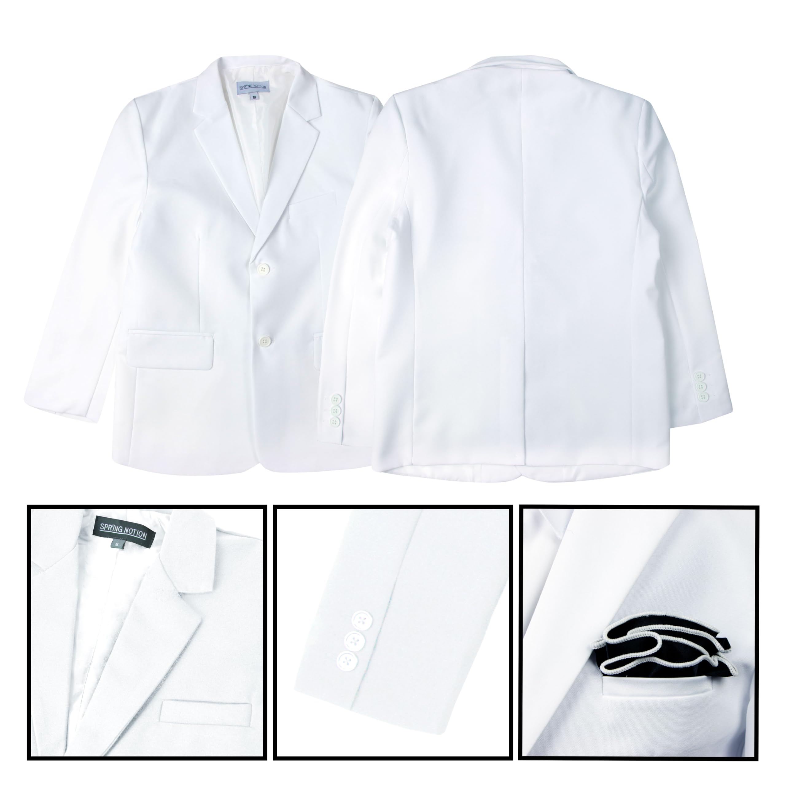 Spring Notion Baby Boys' Modern Fit White Suit Set 9M