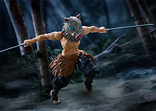 Max Factory Demon Slayer: Kimetsu no Yaiba Inosuke Hashibira Deluxe Figma Action Figure, Multicolor