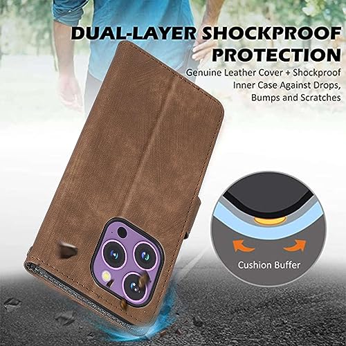 Case Compatible with Infinix Note 12i 2022 X677,Leather Case with Card Slot.Wallet Design,RFID Protection.Standable Flip Case Brown