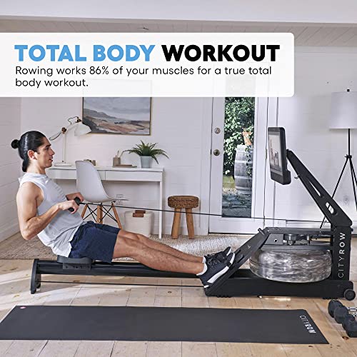 CITYROW Max Rower - Portable Rowing Machine for Home - Gym Quality Exercise Equipment - Low Impact, High Intensity Row Machine for All Fitness Levels - Large HD Touchscreen with Bluetooth Connectivity