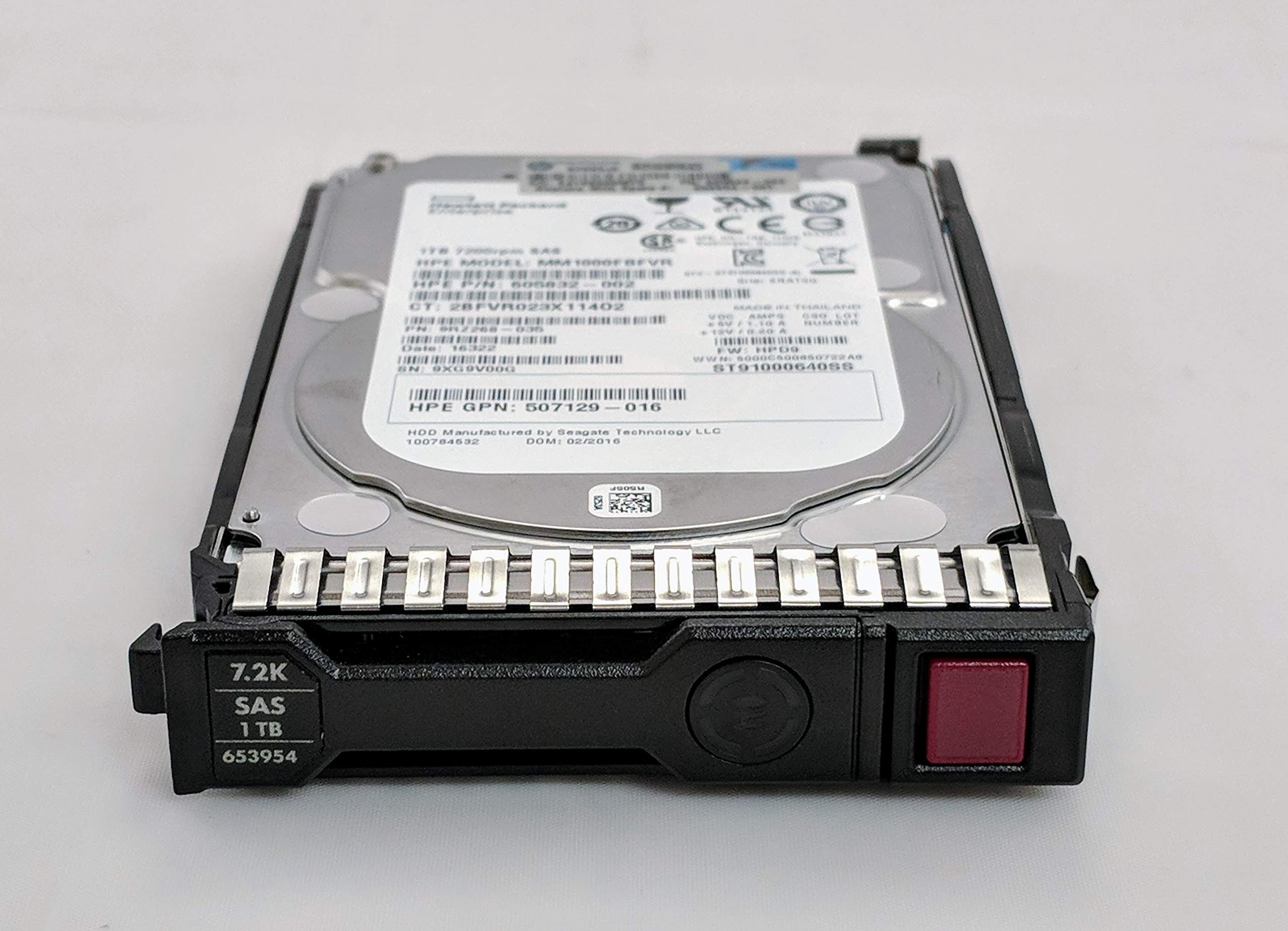 HP 653954-001 1TB hot-plug dual-port SAS hard disk drive - 7,200 RPM, 6Gb/sec transfer rate, 2.5-inch small form factor (SFF), Midline, SmartDrive Carrier (SC) - Not for use in MSA products