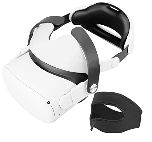 Adjustable Head Strap for Meta/Oculus Quest 2 with Head Cushion Replacement with VR Face Sweat Band