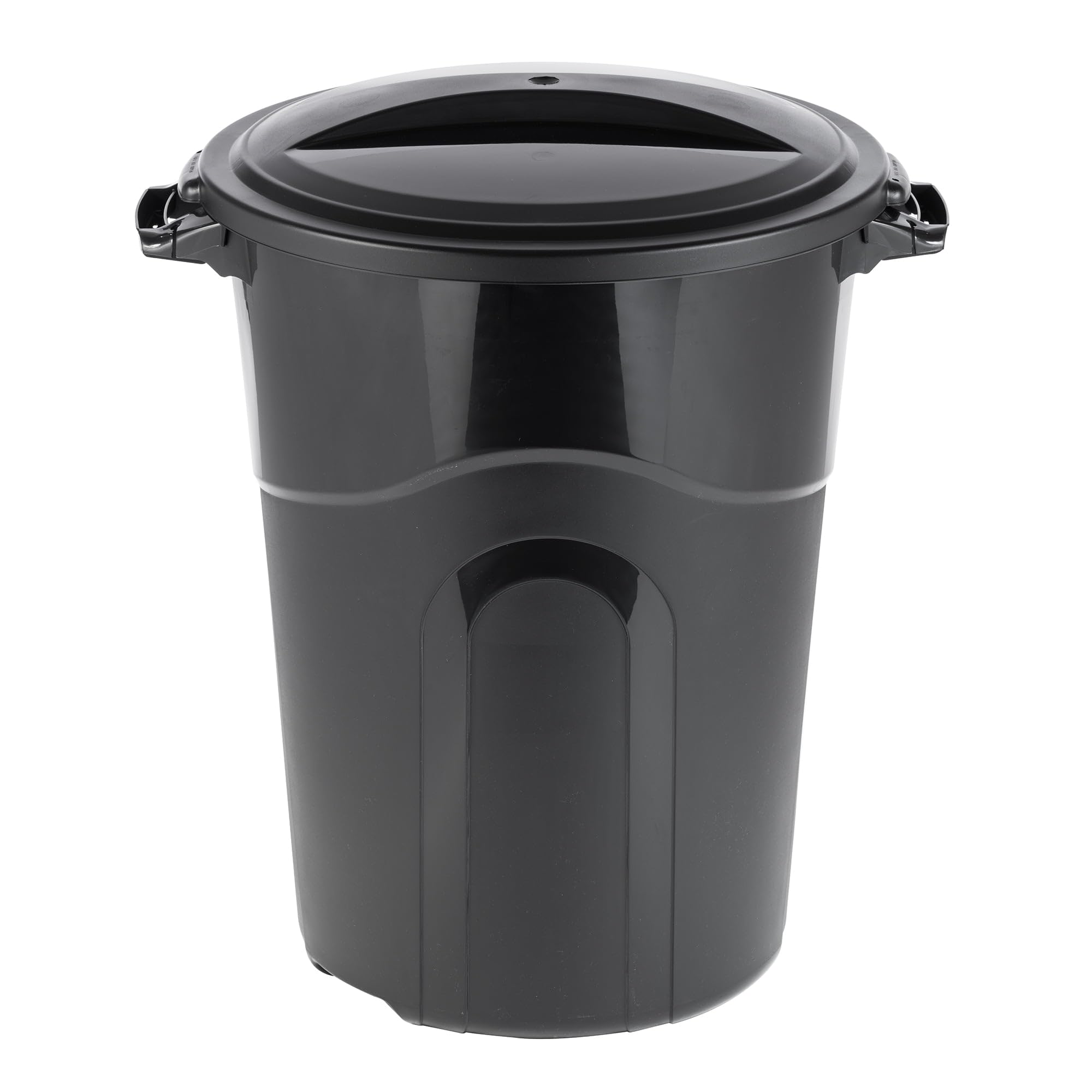 BCWYO 32 Gallon Heavy Duty Plastic Garbage Can, Included Lid, Indoor/Outdoor, Black