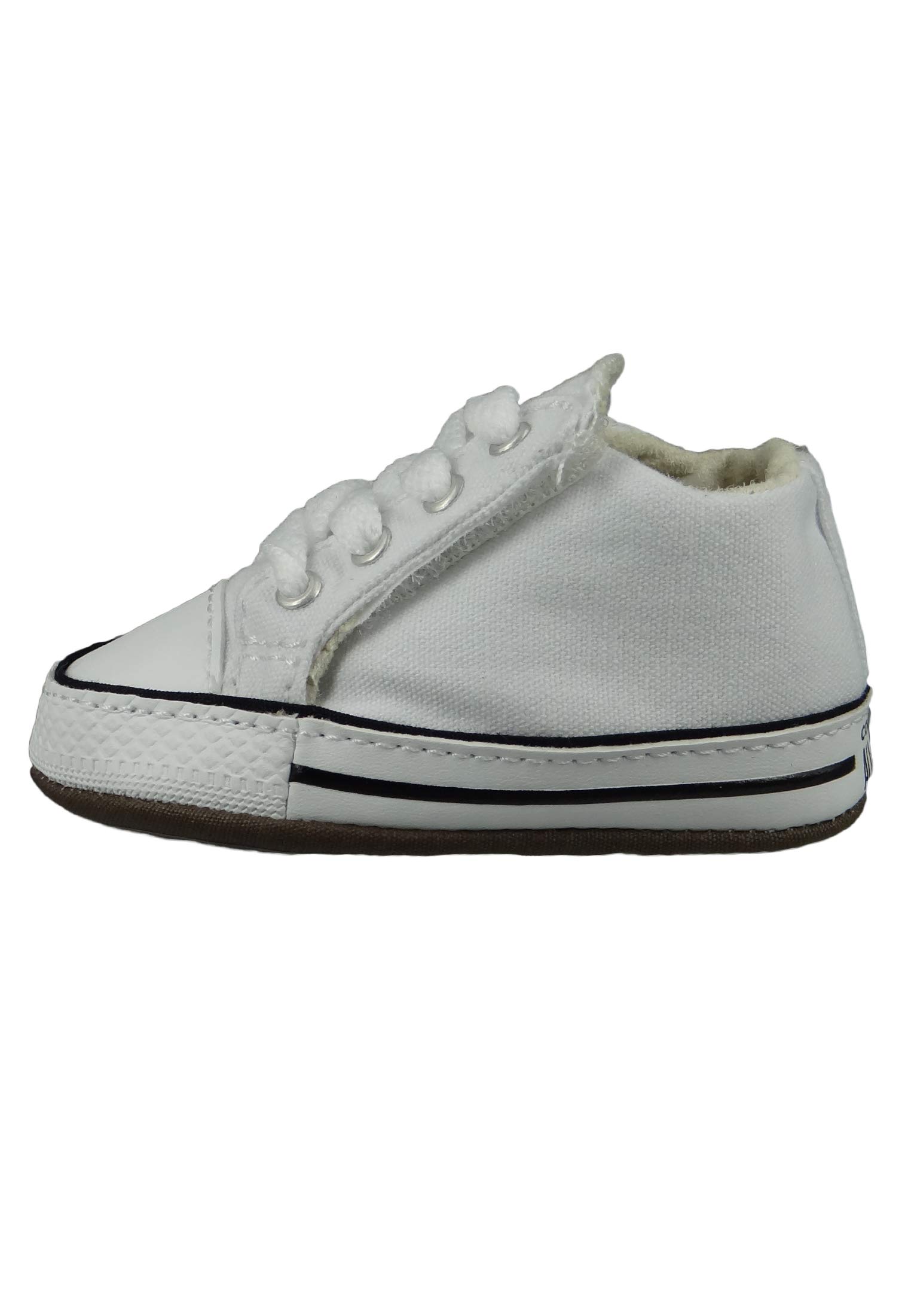 Converse Baby-Boy's Chuck Taylor All Star Cribster Canvas Color Sneaker, White/Natural Ivory/White, 2 M US Infant