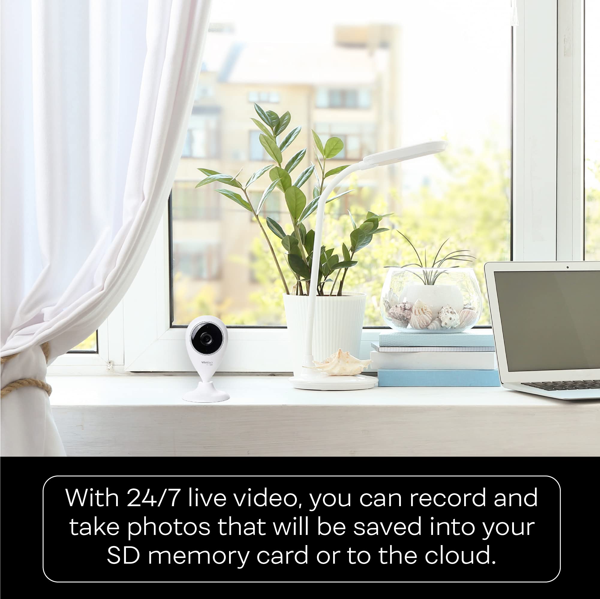 Vivitar Smart Home Security Camera, Indoor Wide Angle WiFi Camera for Home Security with Night Vision, Motion Alerts, 2 Way Communication, Pet and Baby Monitor Surveillance Camera