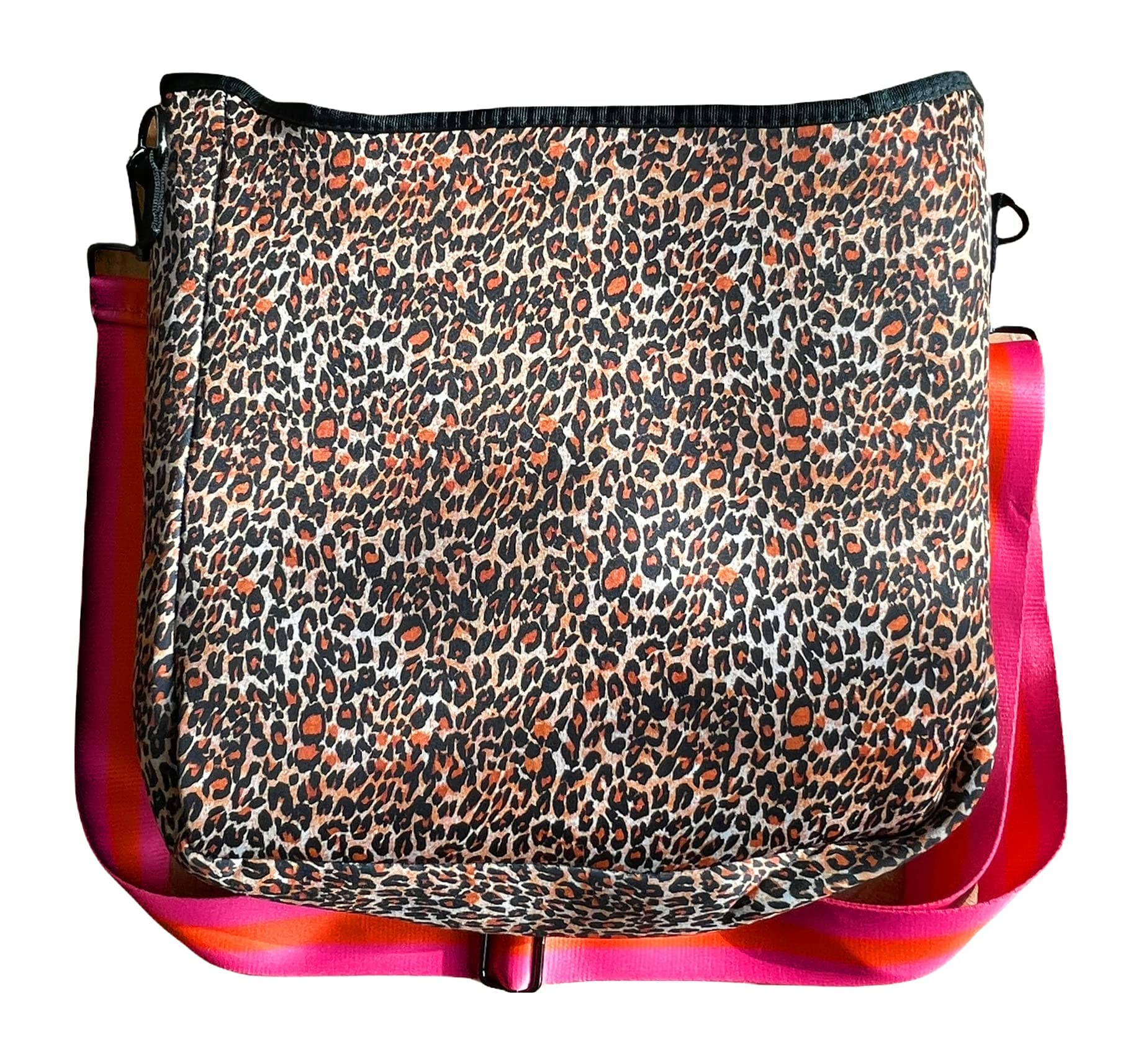 Crossbody Bag Neoprene Womens Purse, handbag Beach bag by GraceBeth (Pink Cheetah)