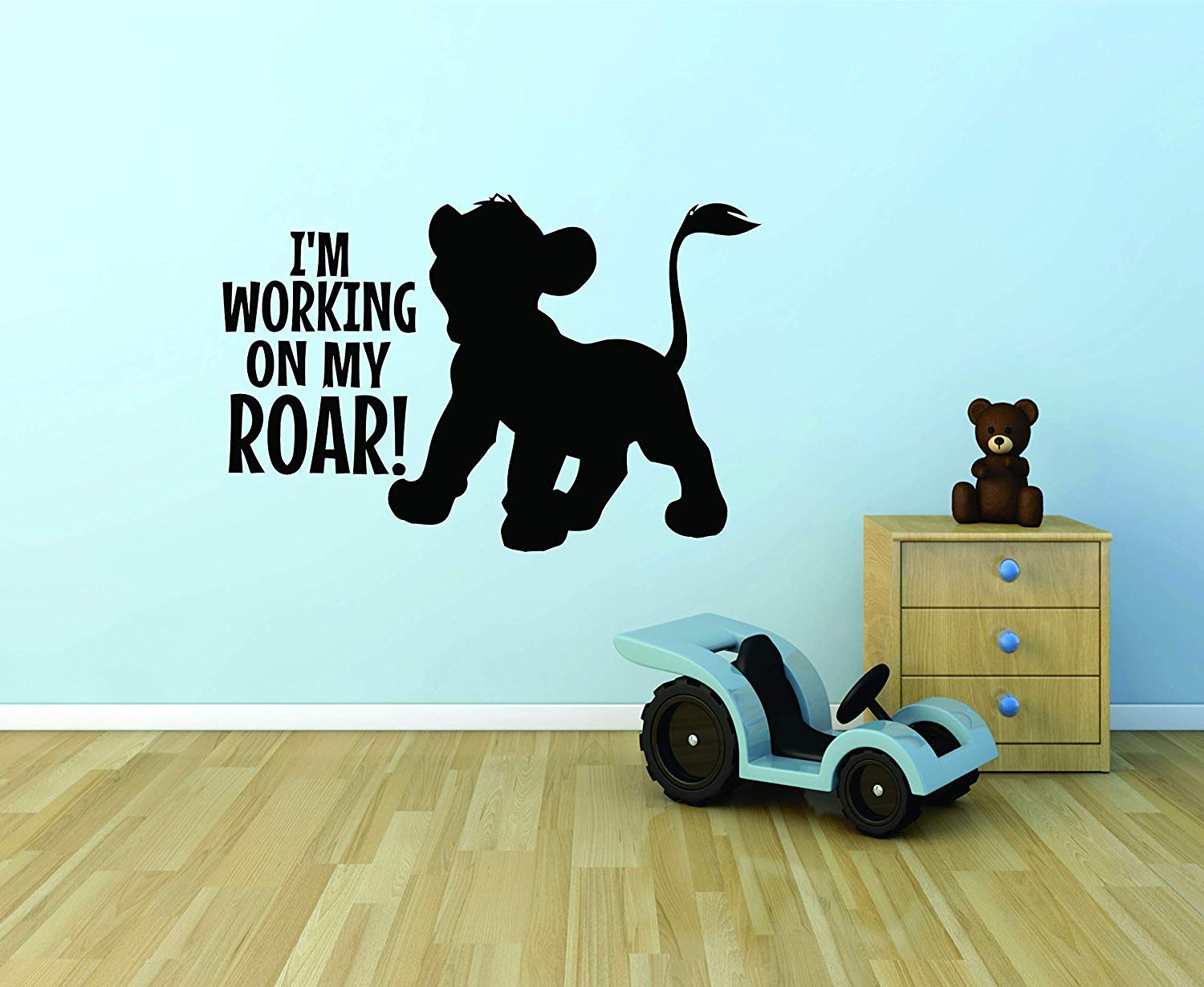 The Lion King Wall Decals for Kids Rooms Simba Mufasa Designs Decor Lions Boys Boy Childrens Creative Animated Vinyl Decal Removable Stickers for Bedrooms Artwork Creative Look Size 20x20 inch