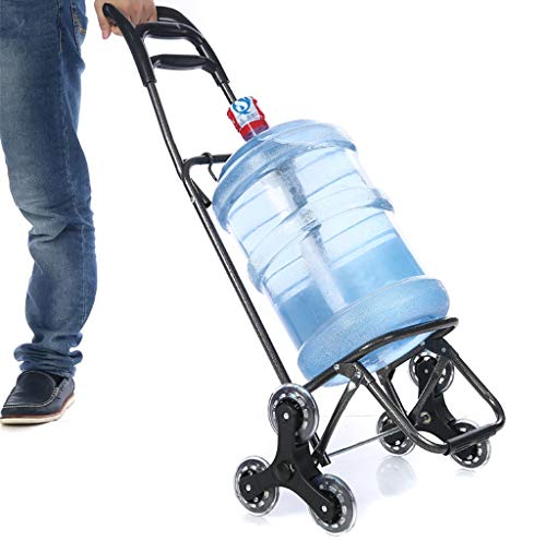 AUNEVN Hand Trucks Folding Shopping Cart, 3-Wheel Stair Climbing Car with Folding Design, Maximum Capacity 38L Trolleys/D