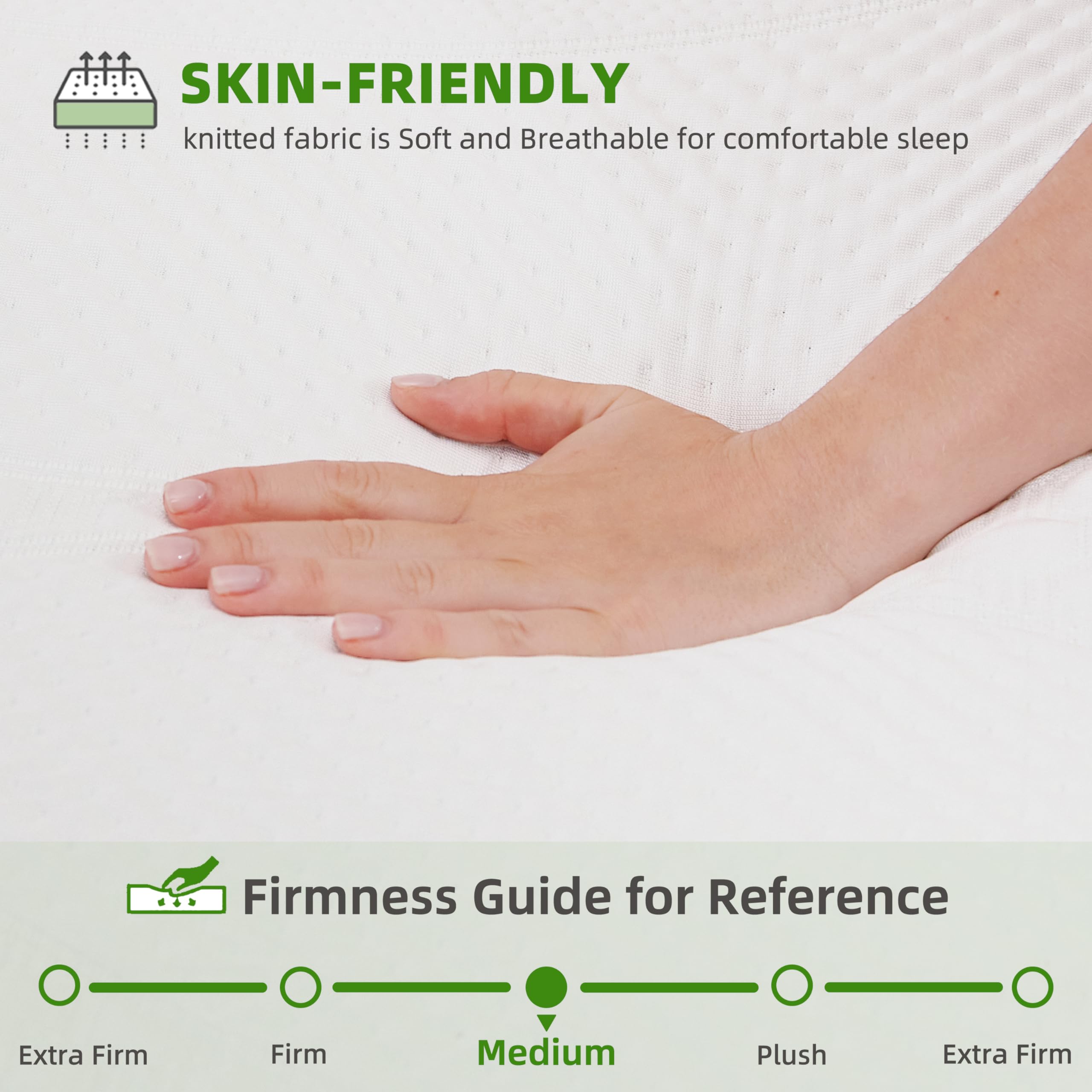 BDEUS 10 inch Gel Memory Foam Mattress for Cooling Sleep Pressure Relief Medium Firm Bed Mattresses CertiPUR-US Certified