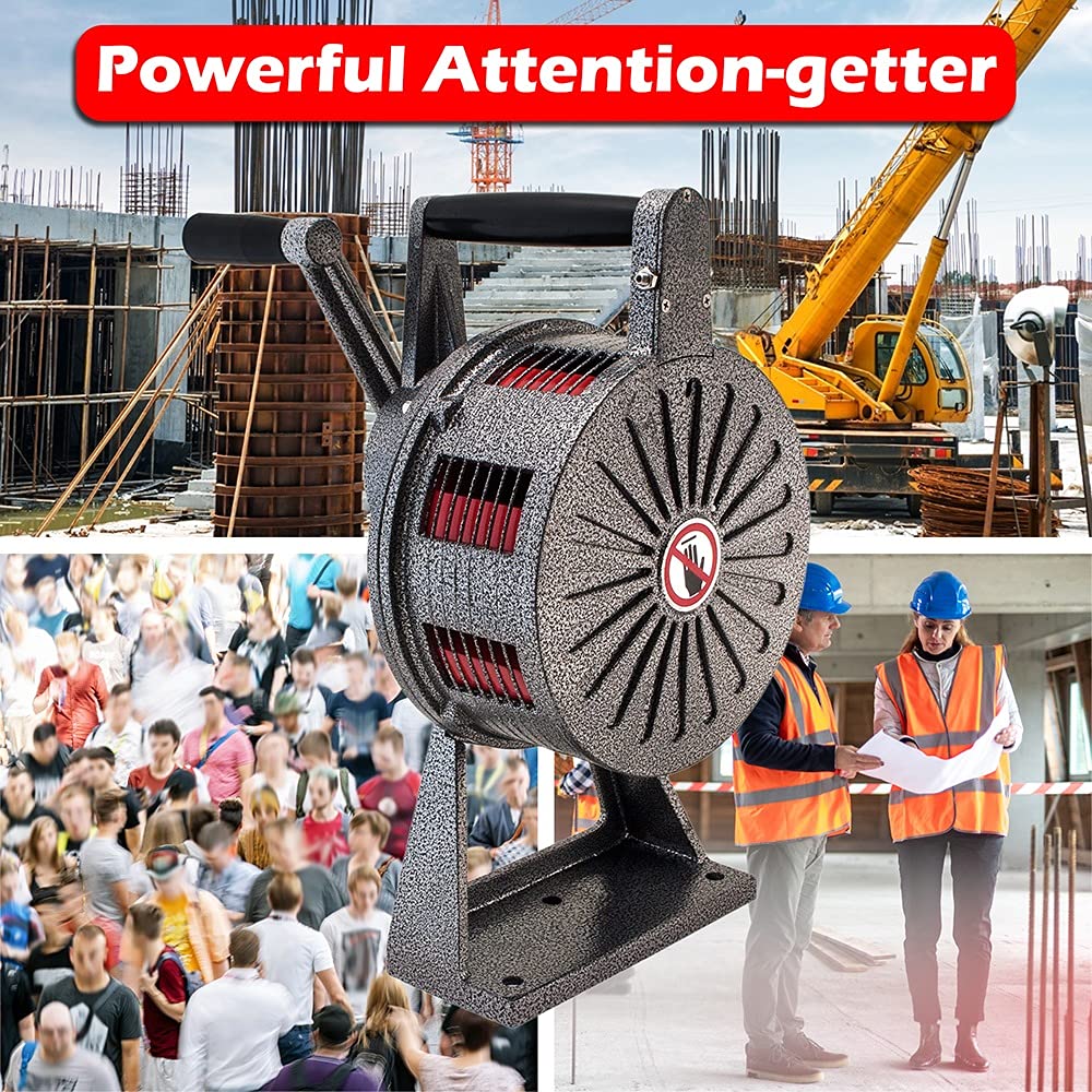 Vixen Horns Air Raid Hand Crank Siren, Loud Heavy Duty Tornado Siren with Base/Table Mount, Fire Air-raid Alarm, Warning Construction Air Horn VXS-1200M