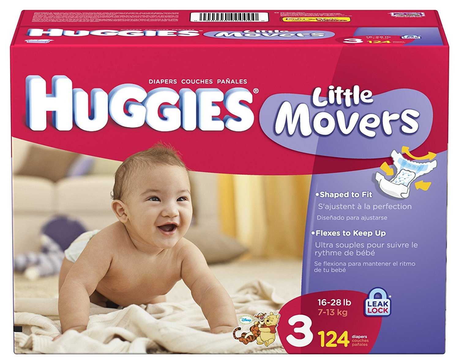 Huggies Little Movers Diapers, Size 3, 124-Count